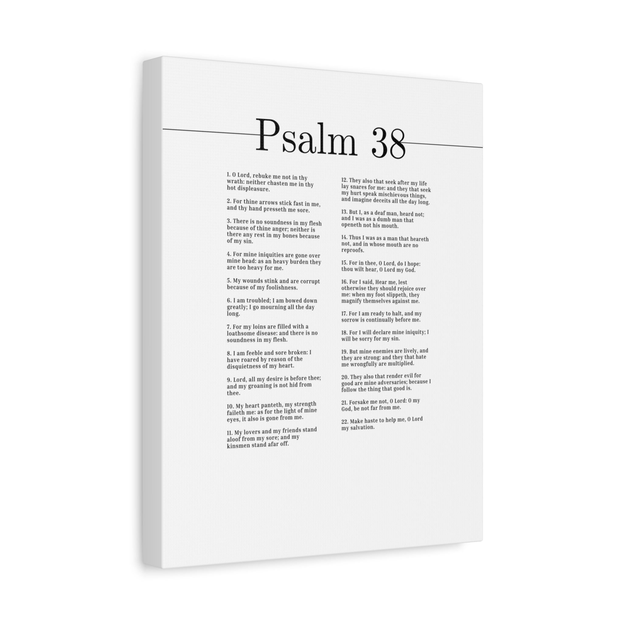 Scripture Canvas O Lord My Salvation Psalm 38 Christian Wall Art Bible ...