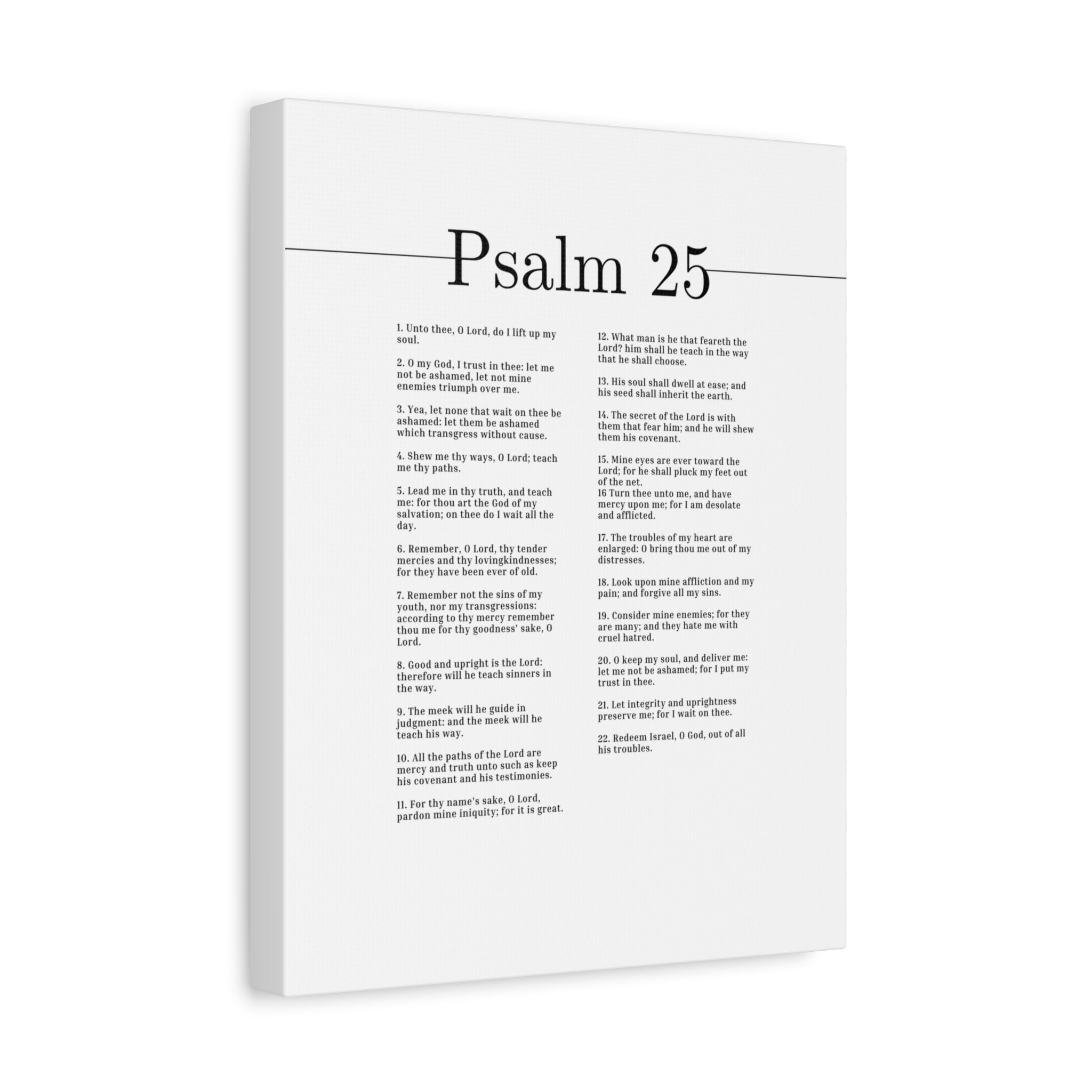 Scripture Canvas O Lord, Teach Me Thy Paths Psalm 25 Christian Wall Art ...
