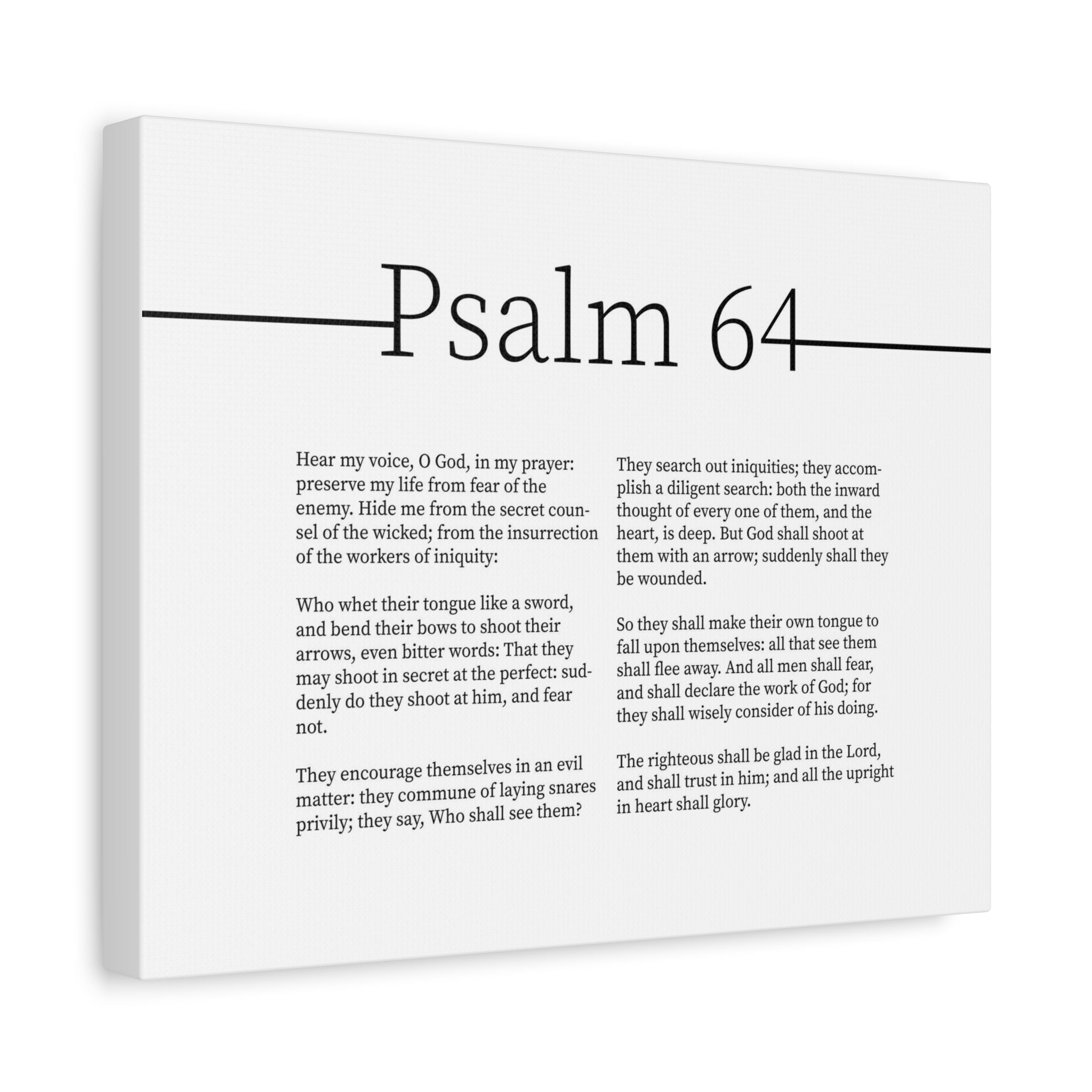 Scripture Canvas Preserve My Life Psalm 64 Christian Wall Art Bible ...