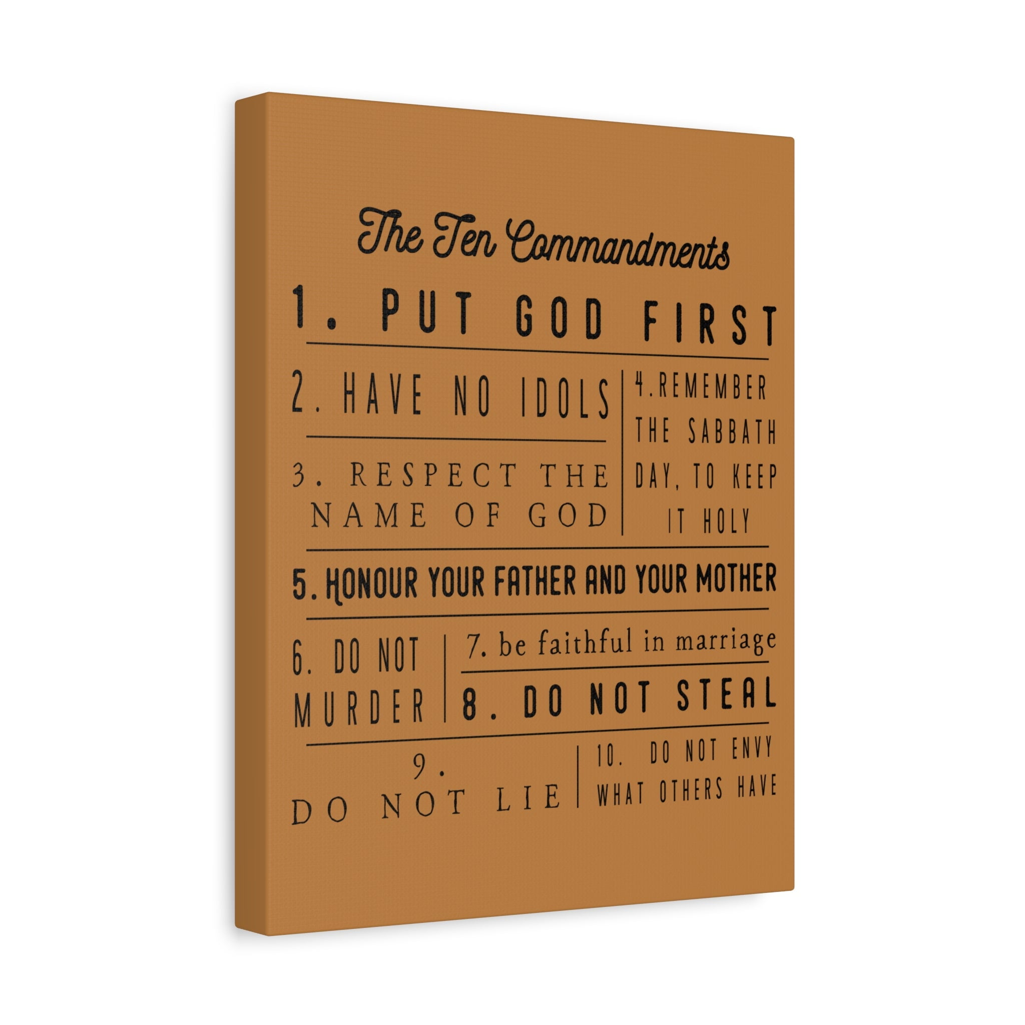 Scripture Canvas Ten Commandments Exodus 20:2–17 Christian Wall Art ...