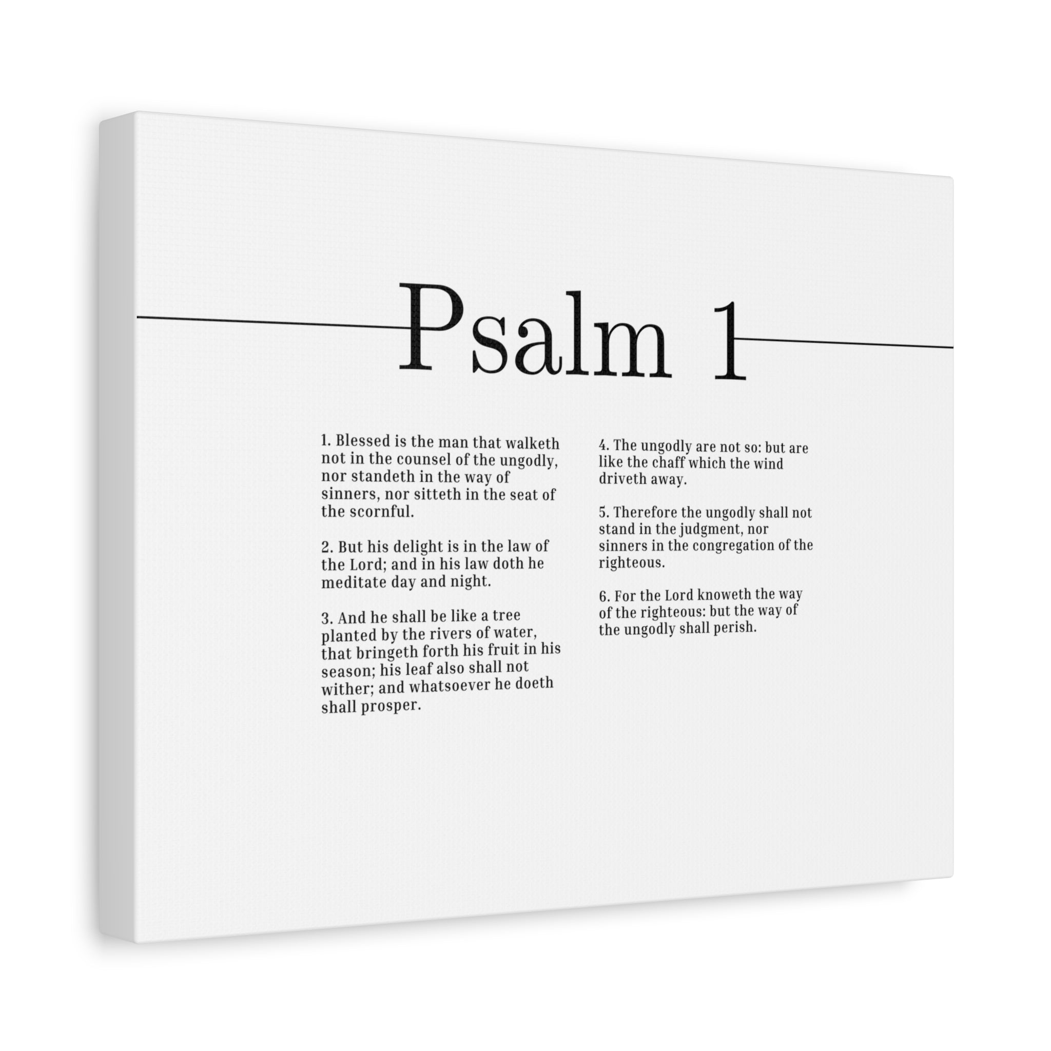Scripture Canvas The Way Of The Righteous Psalm 1 Christian Wall Art ...