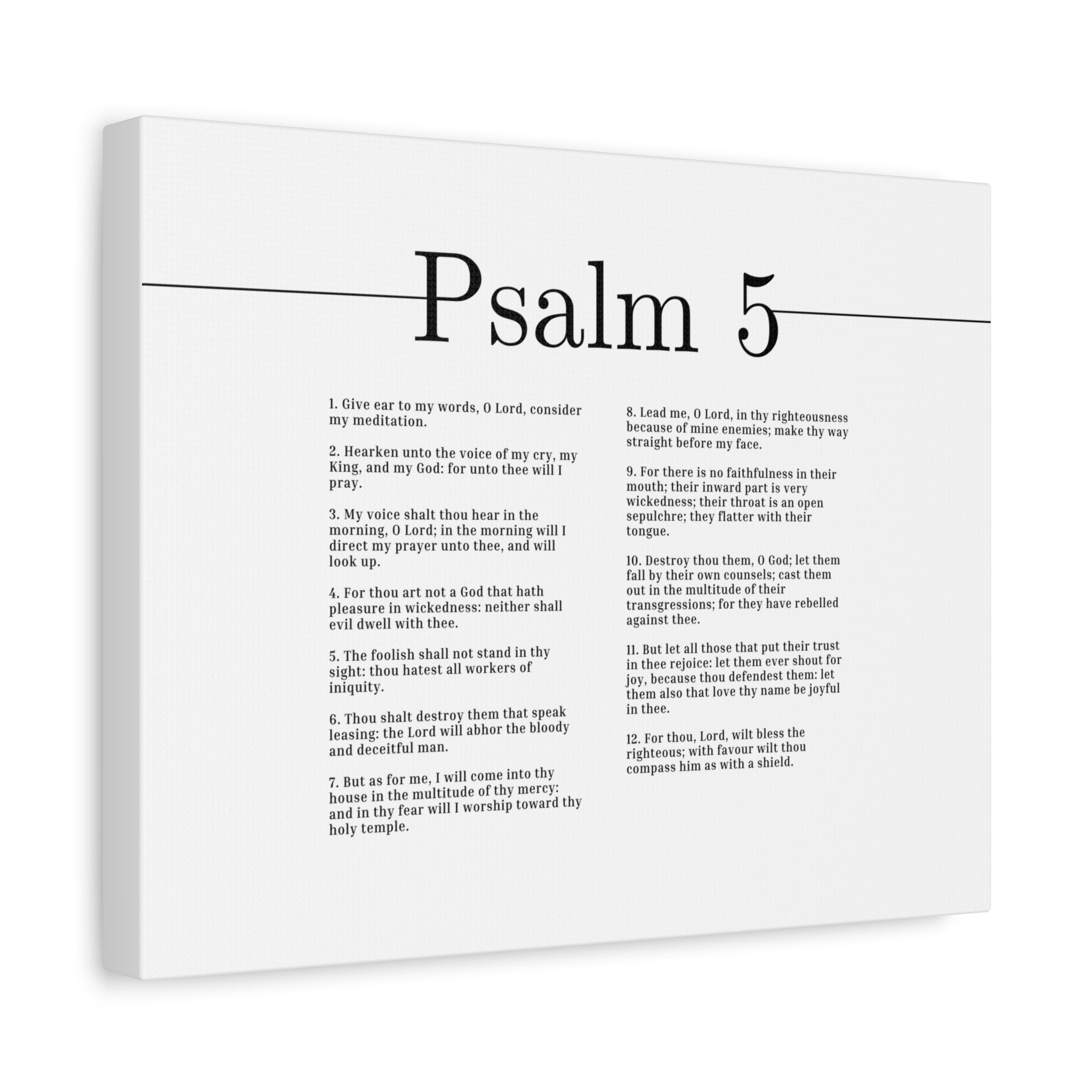 Scripture Canvas Will Bless The Righteous Psalm 5 Christian Wall Art ...
