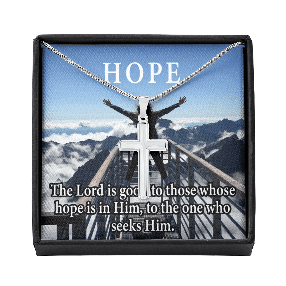 Scripture Card Hope Cross Card Necklace w Stainless Steel Pendant ...