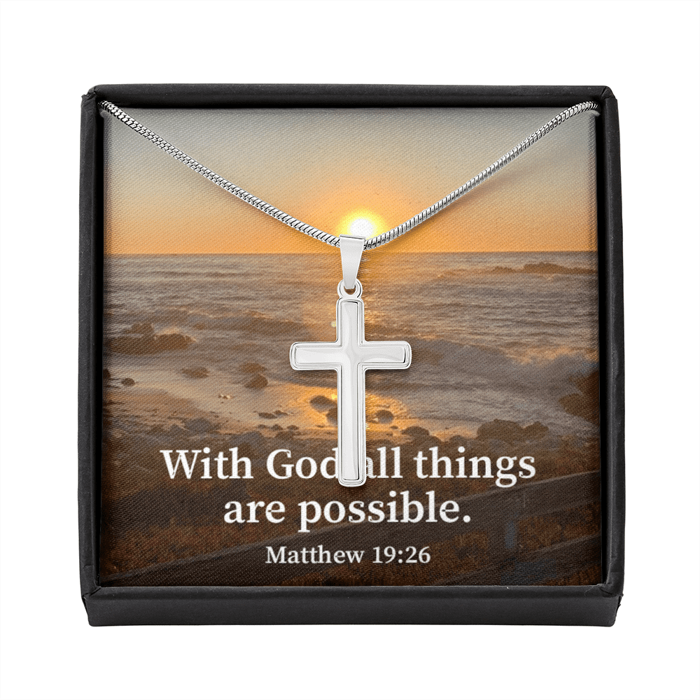 Scripture Card With God All Things Are Possible Matthew 19:26 Cross ...