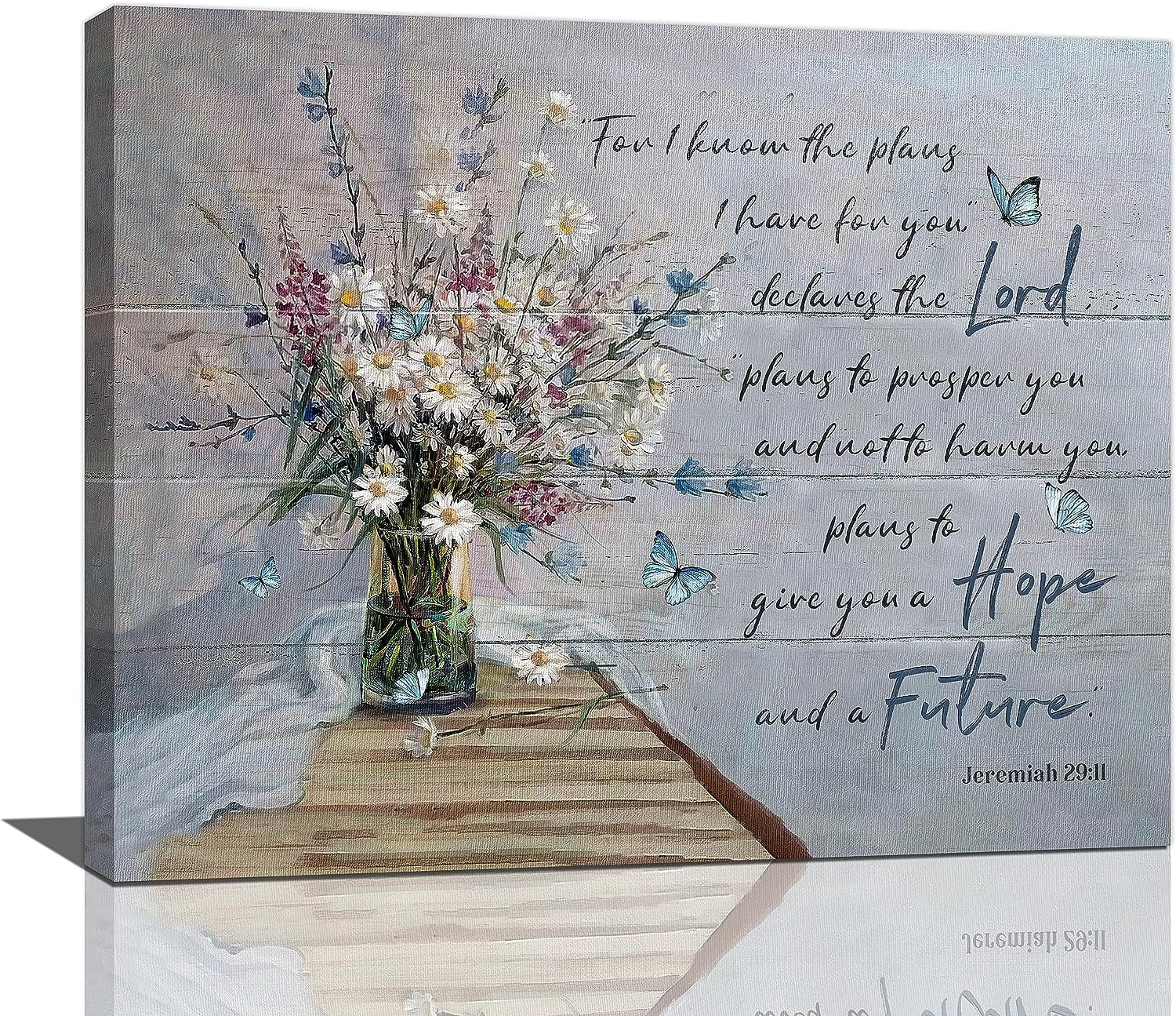 Scripture Christian Daisy Wall Art Country Farmhouse Religious Flower ...