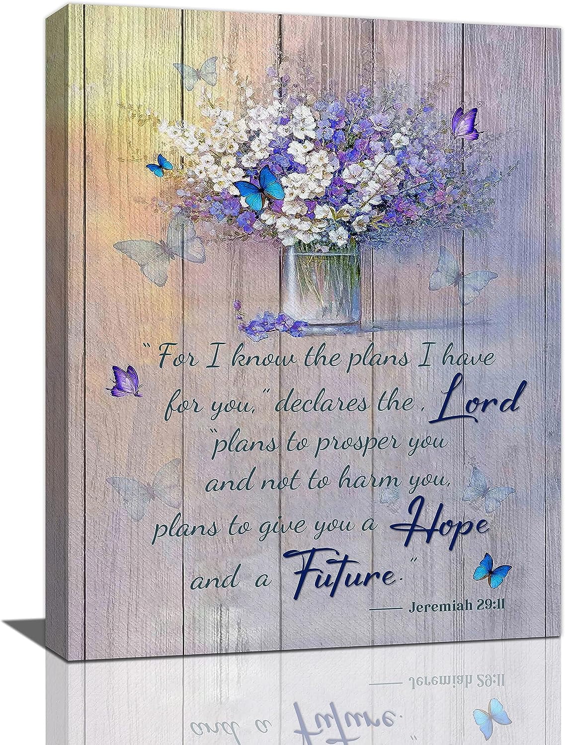 Scripture Christian Flower Wall Art Country Farmhouse Religious ...