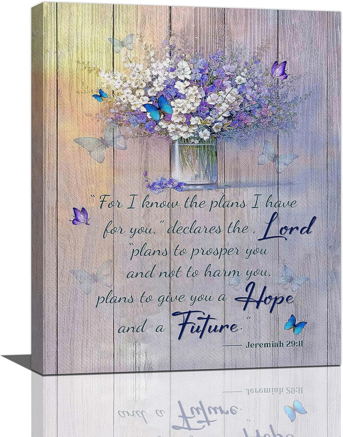 Scripture Christian Flower Wall Art Country Farmhouse Religious ...