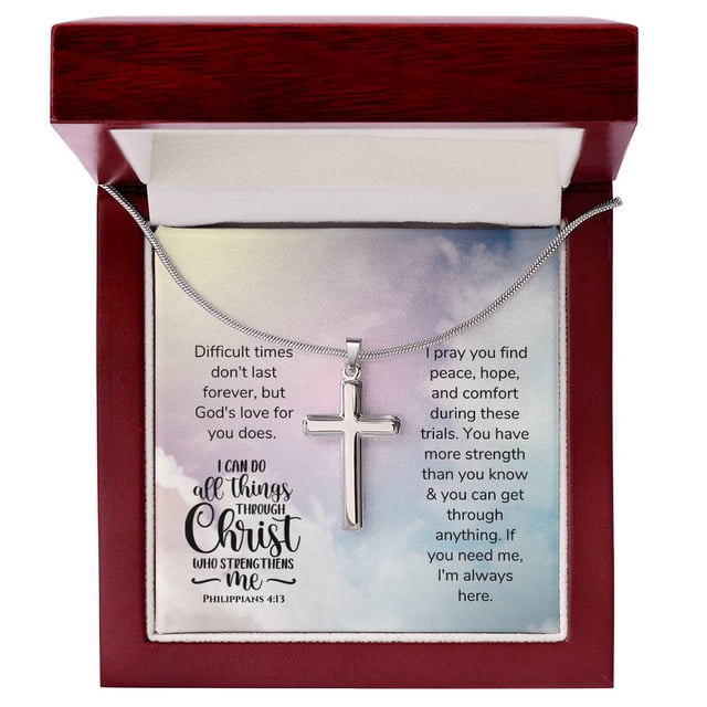 Scripture Encouragement Personalized Cross Necklace Philippians 413 ...