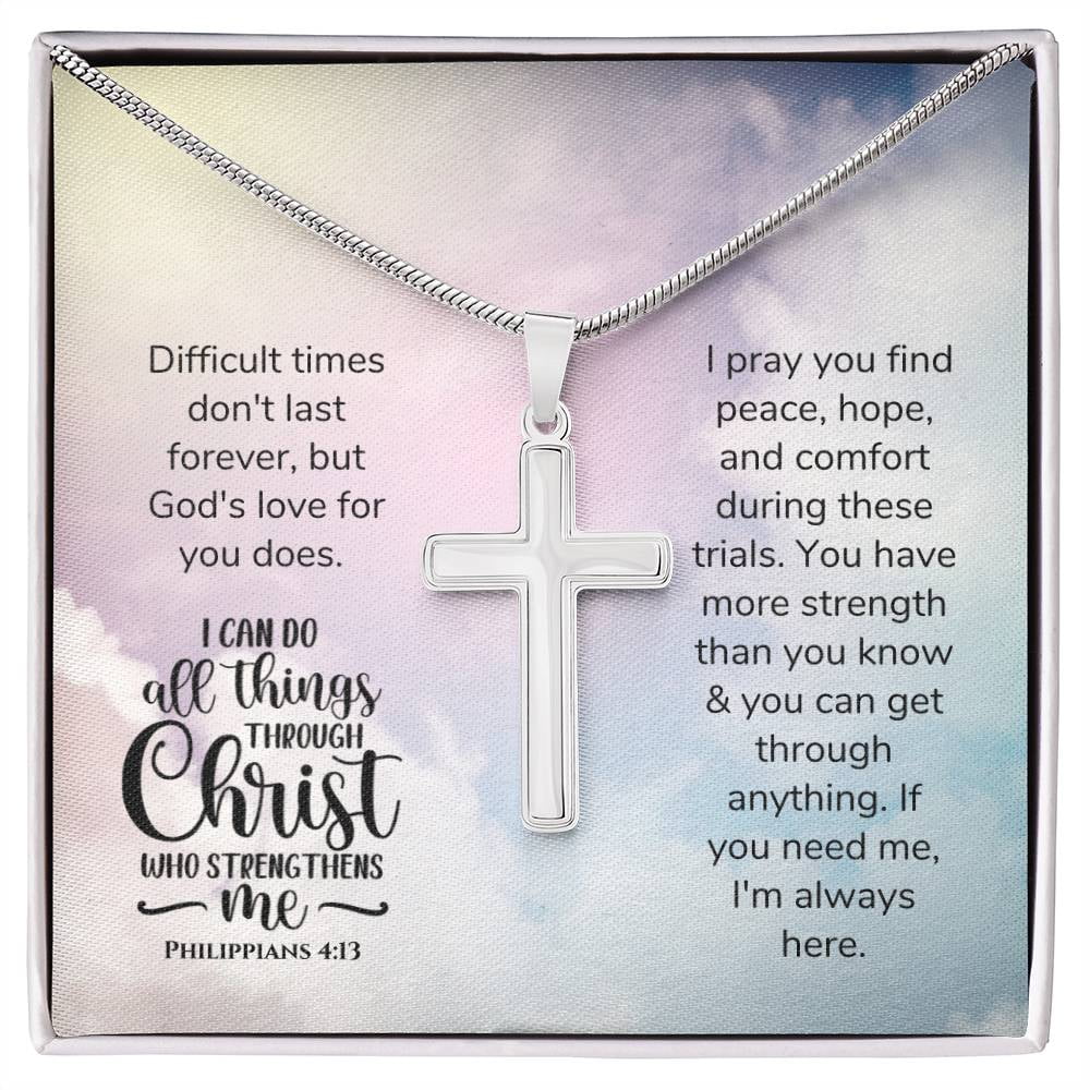 Scripture Encouragement Personalized Cross Necklace Philippians 413 ...