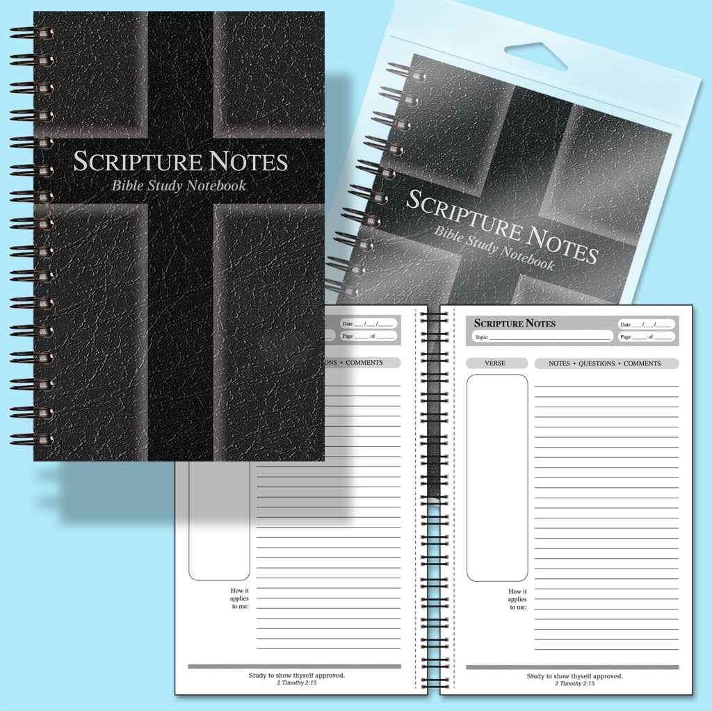Scripture Notes Bible Study Notebook-Black (Hardcover) - Walmart.com