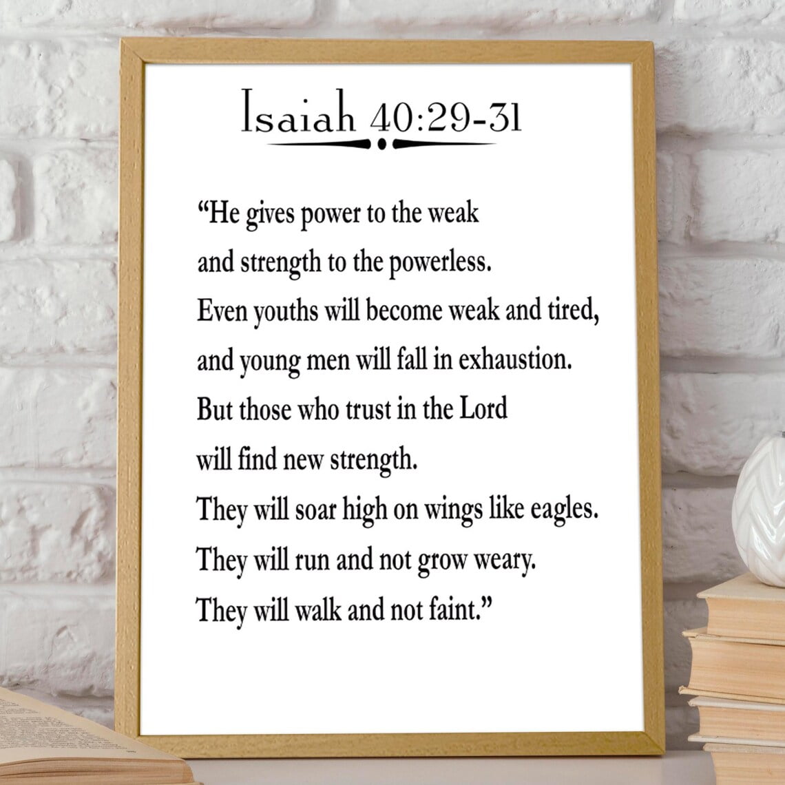Scripture Quote Scripture Wall Art Isaiah 40:29-31 Isaiah Quote Bible ...