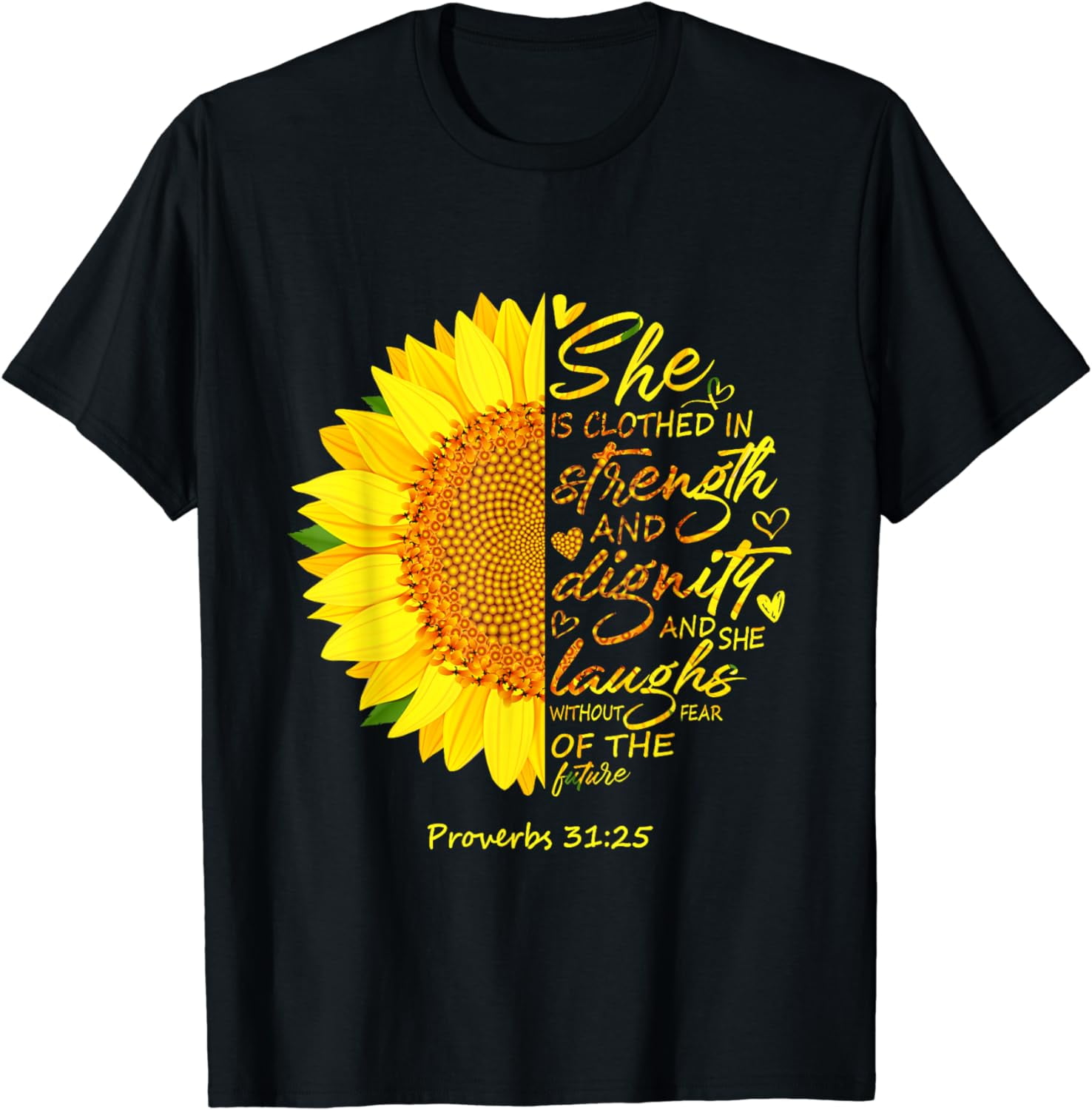 Scripture Religious Christian Bible Verse Sunflower T-Shirt - Walmart.com