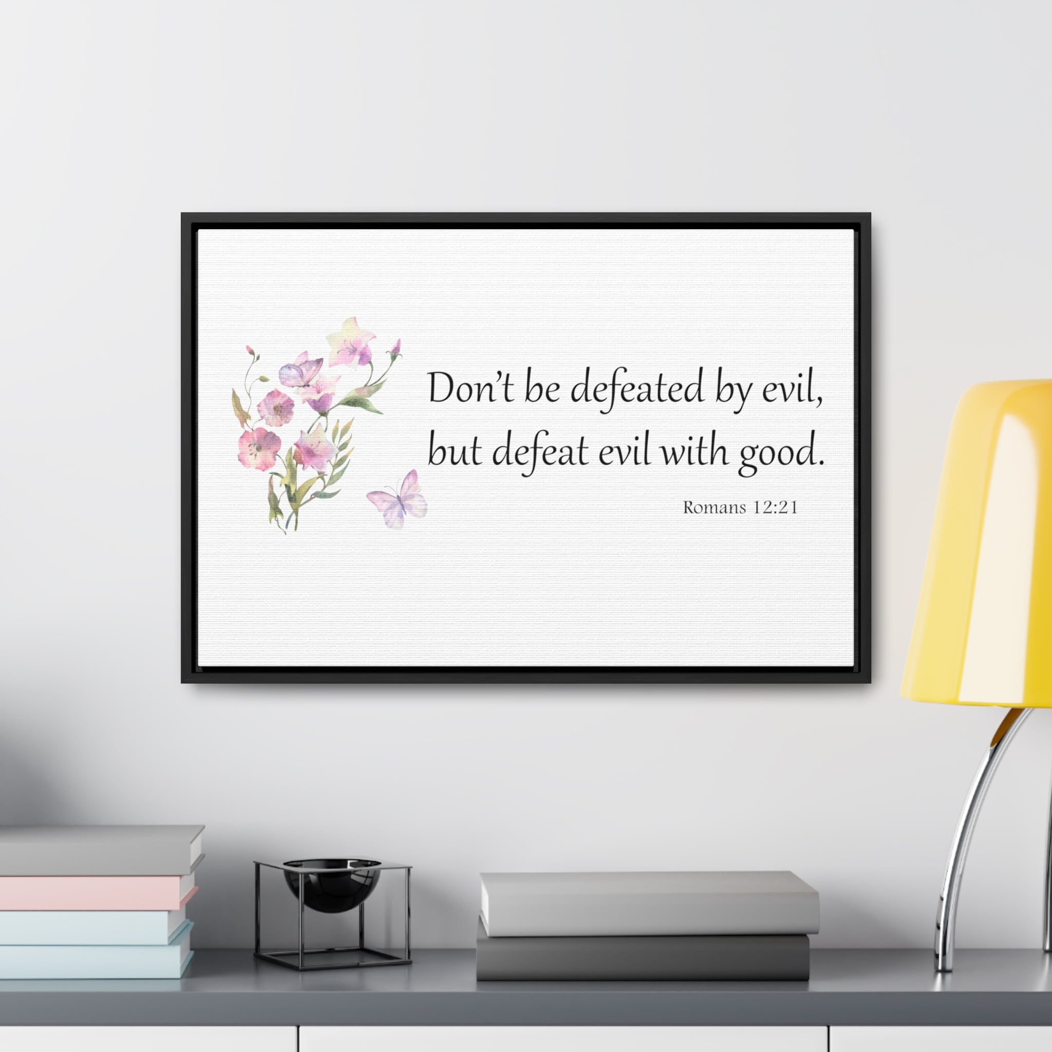 Scripture Sign, Bible Verse Sign, Inspirational Sign, Defeat evil with ...