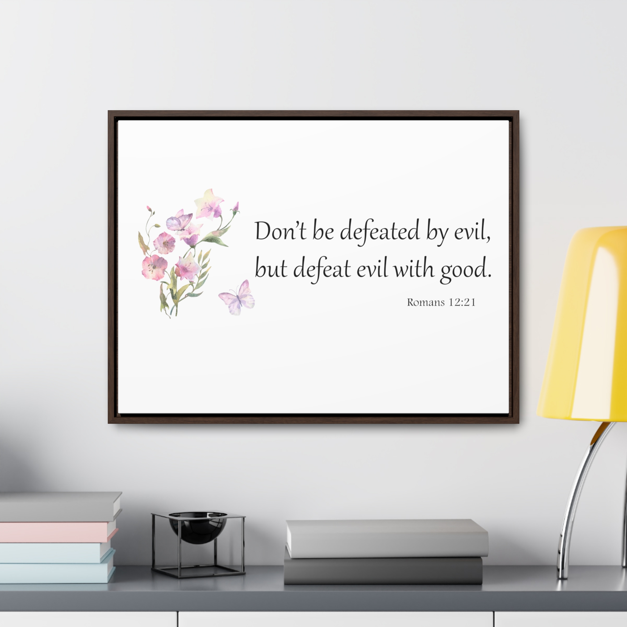 Scripture Sign, Bible Verse Sign, Inspirational Sign, Defeat evil with ...