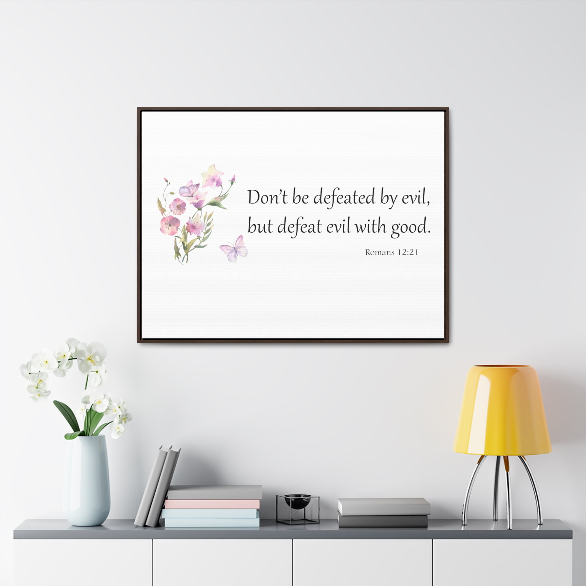 Scripture Sign, Bible Verse Sign, Inspirational Sign, Defeat evil with ...