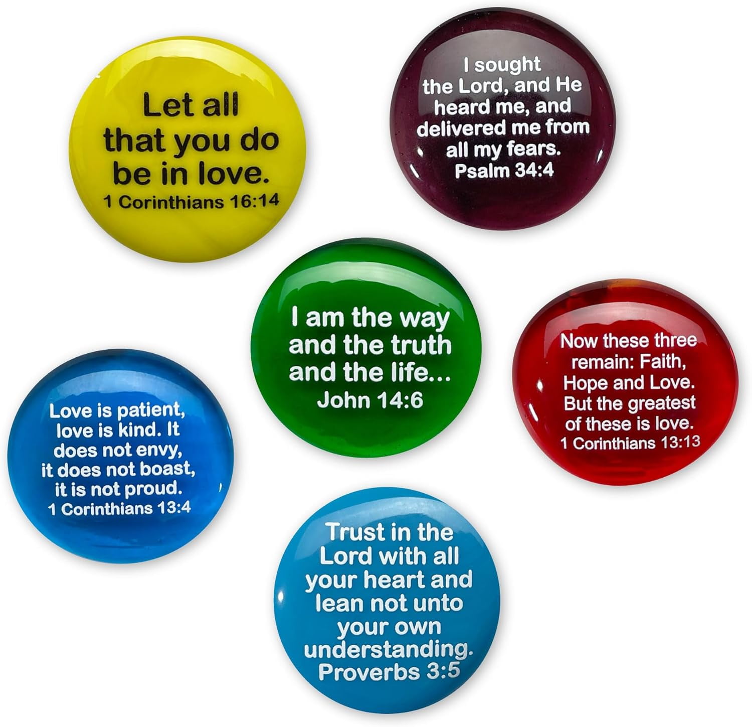 Scripture Stones, Six of Your Favorite Inspiring Verses on Translucent ...