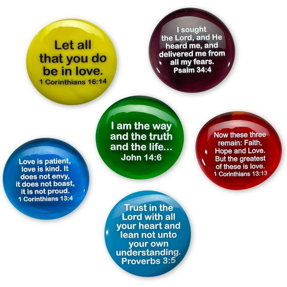 Scripture Stones, Six of Your Favorite Inspiring Verses on Translucent ...