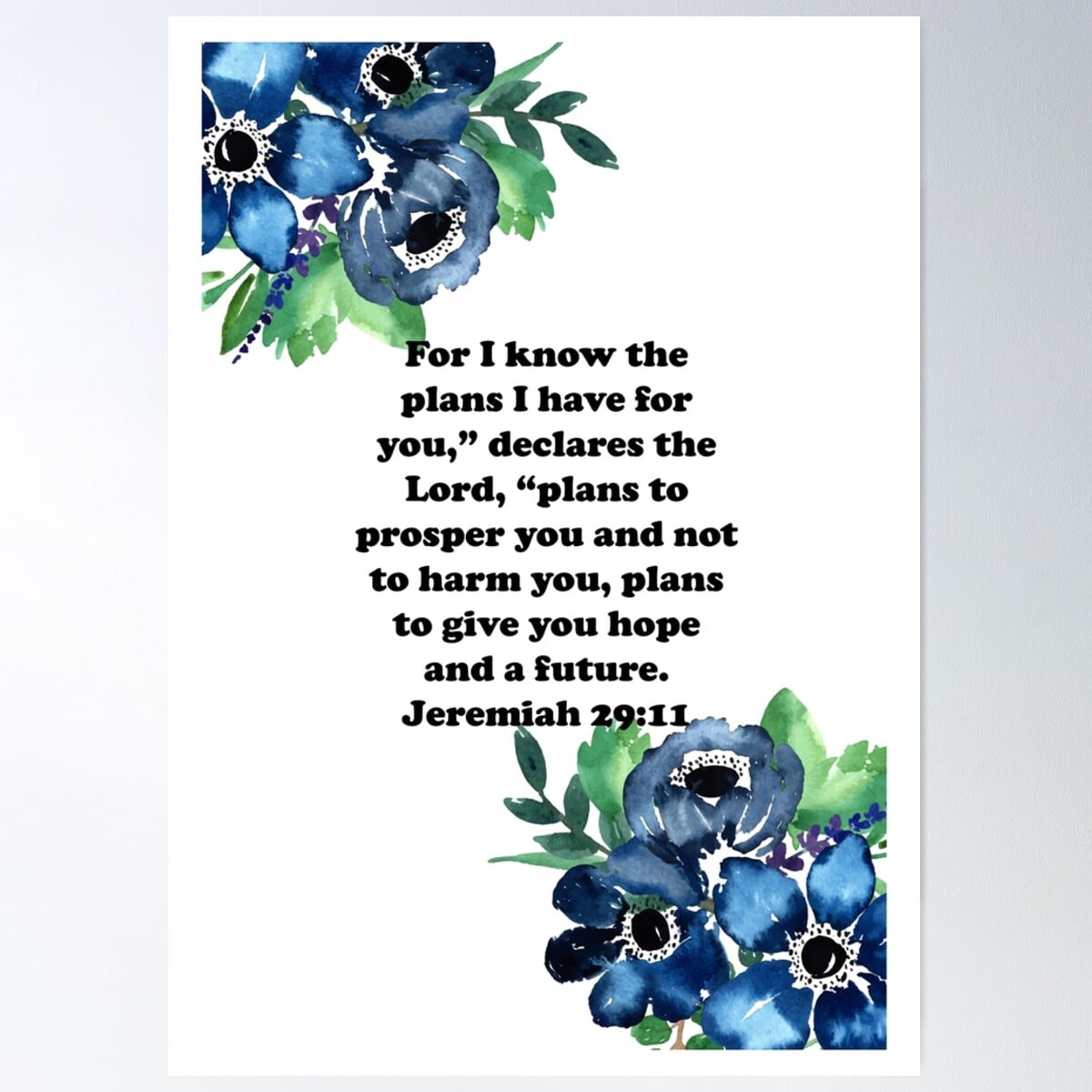 Scripture Verse Art Jeremiah 29:11 Poster Wall Art, Modern Wall Decor ...