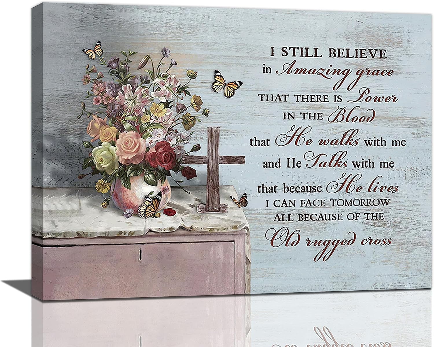 Scripture Wall Art Bible Verses Pictures Wall Decor Christian Flower ...