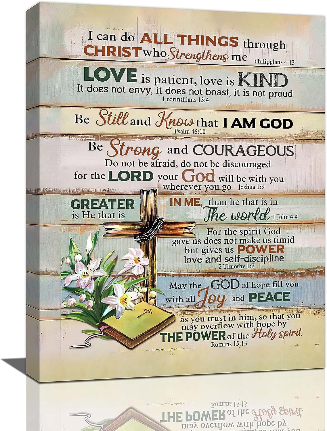 Scripture Wall Art Bible Verses Pictures Decor Christian Flower ...