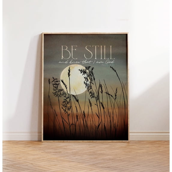Scripture Wall Art Christian Bible Verse Painting Gift Psalms 4610 Be ...
