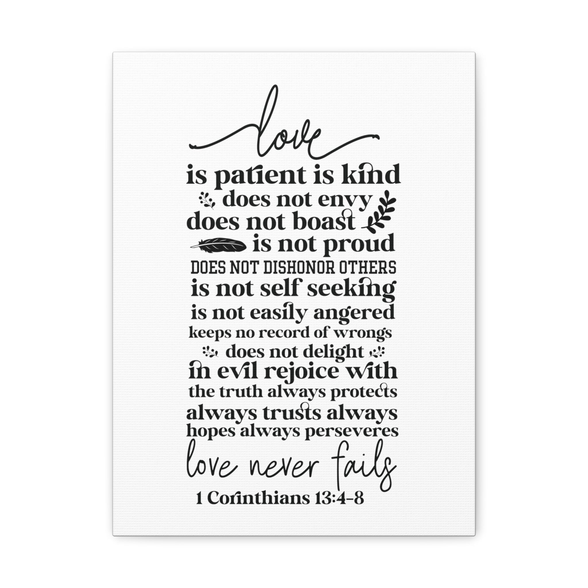 Scripture Walls 1 Corinthians 13:4-8 Love Is Bible Verse Canvas ...