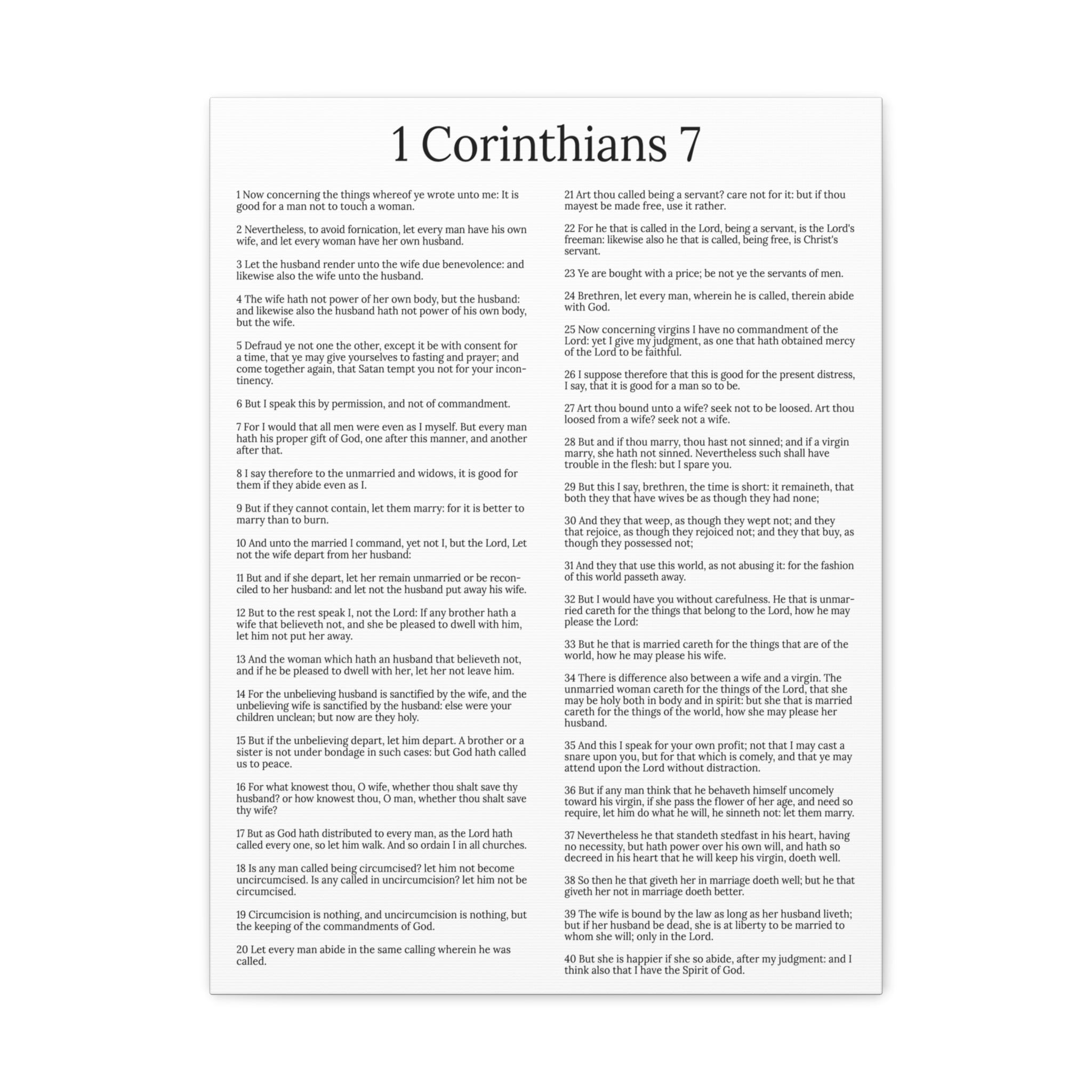 Scripture Walls 1 Corinthians Chapter 7 White Bible Canvas Christian ...