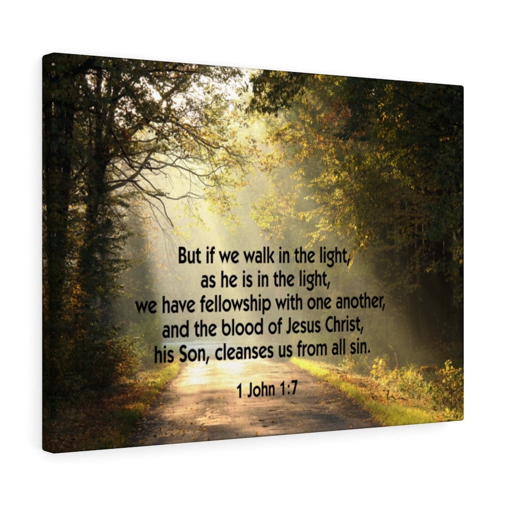 Scripture Walls 1 John 1:7 Walk in The Light Bible Verse Canvas Christian Wall Art Ready to Hang ...