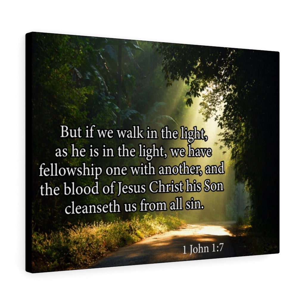 Scripture Walls 1 John 1:7 Walk in The Light Bible Verse Canvas Christian Wall Art Ready to Hang ...