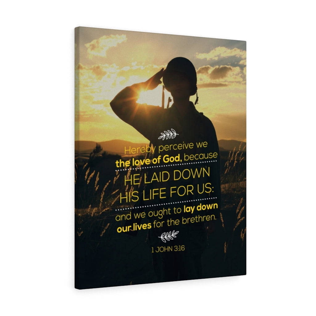 Scripture Walls 1 John 3:16 Laid Down His Life Bible Verse Canvas ...