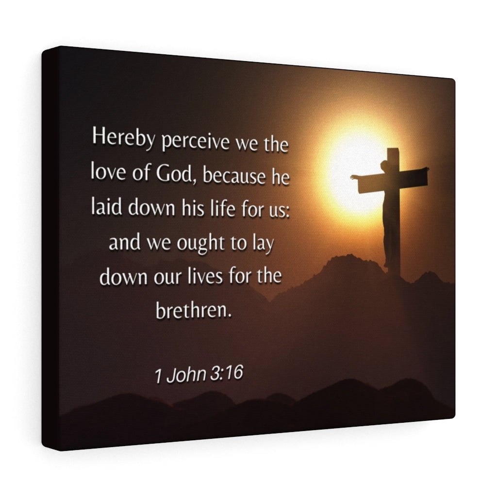 Scripture Walls 1 John 3:16 Love Of God Bible Verse Canvas Christian Wall Art Ready to Hang ...