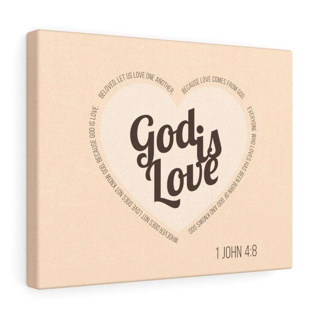 Scripture Walls 1 John 4:8 God Is Love Light Brown Bible Verse Canvas ...