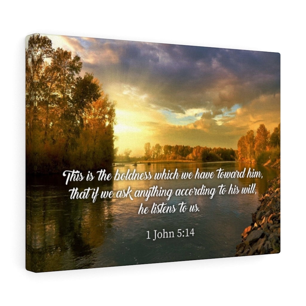 Scripture Walls 1 John 5:14 The Confidence Bible Verse Canvas Christian Wall Art Ready to Hang ...