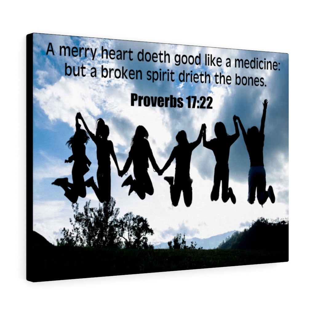 Scripture Walls A Merry Heart Proverbs 17:22 Bible Verse Canvas ...