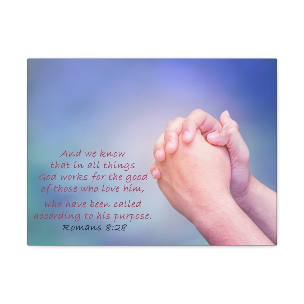 Scripture Walls According To His Purpose Romans 8:28 Bible Verse Canvas ...