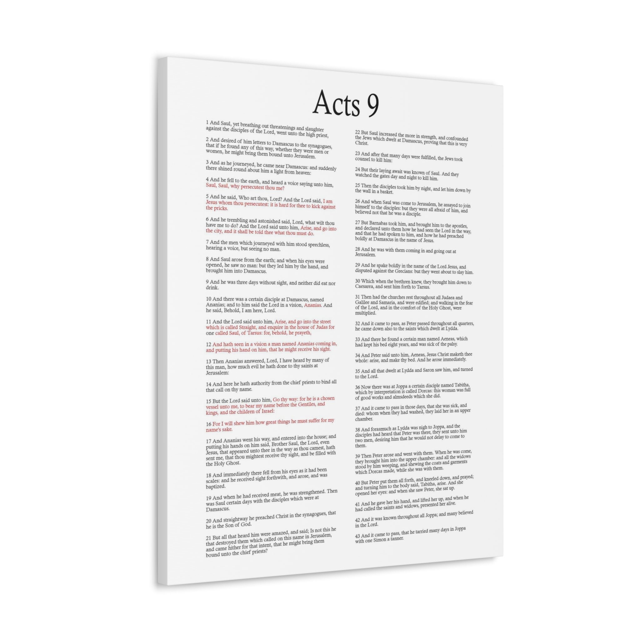 Scripture Walls Acts 9 Conversion of Saul Christ Words in Red Bible ...