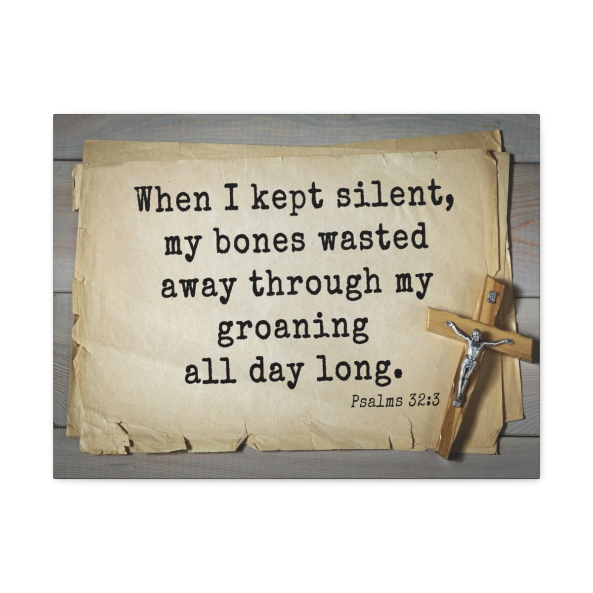 Scripture Walls Psalms 32:3 All Day Long Bible Verse Canvas Christian ...