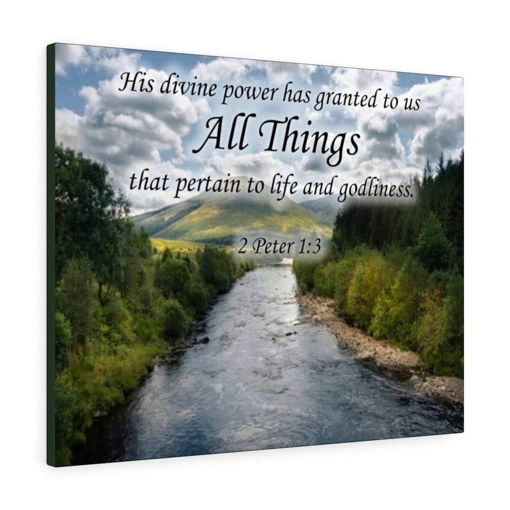 Scripture Walls All Things 2 Peter 1:3 Bible Verse Canvas Christian ...