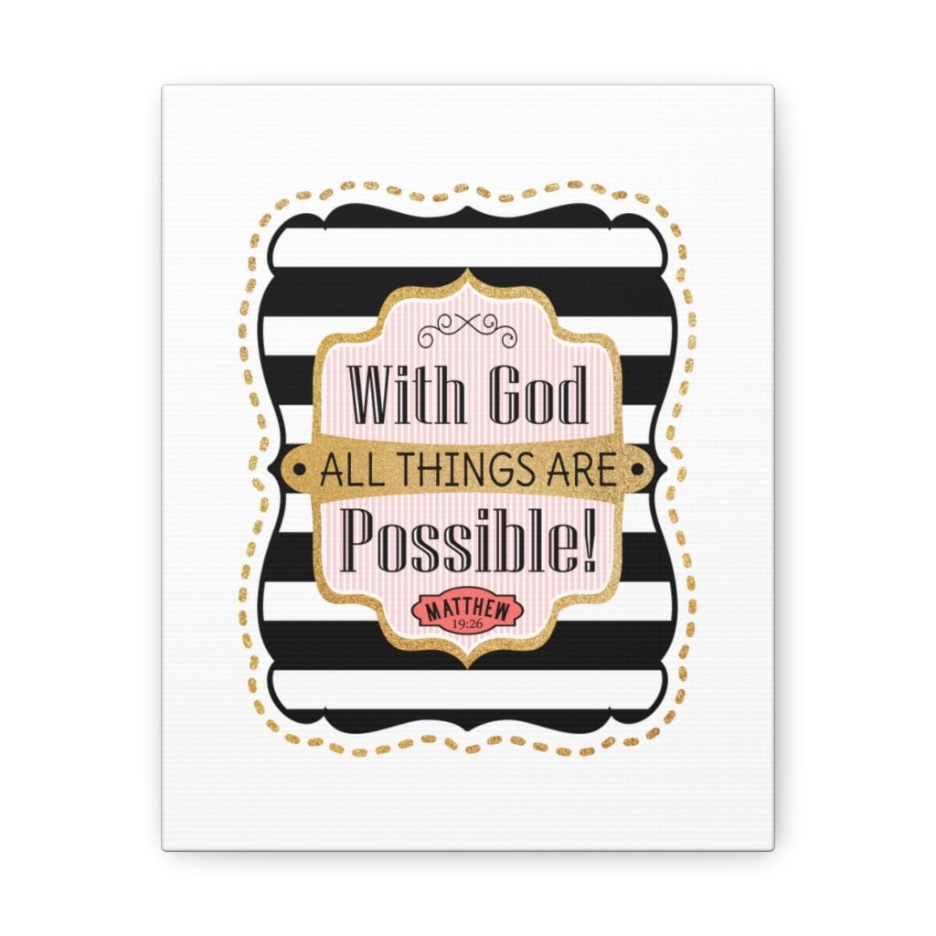 Scripture Walls All Things Are Possible Matthew 19:26 Bible Verse Canvas Christian Wall Art ...