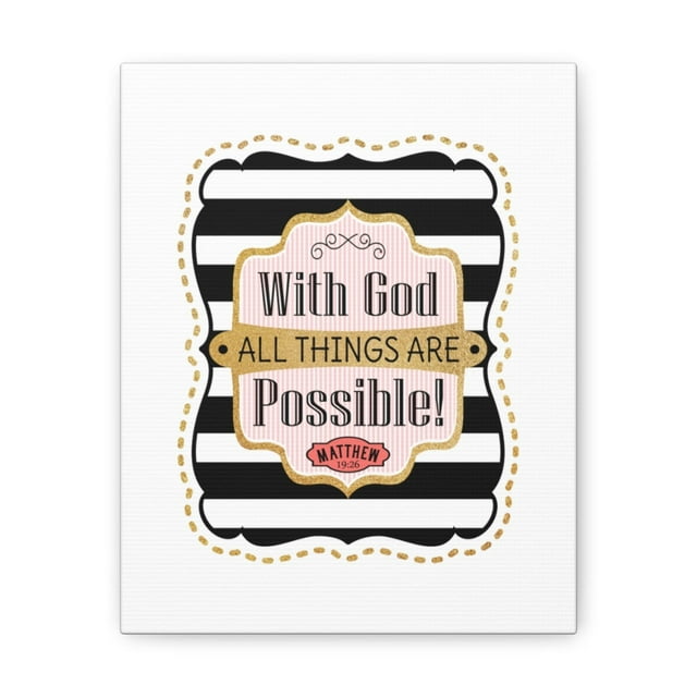 Scripture Walls All Things Are Possible Matthew 19:26 Bible Verse Canvas Christian Wall Art ...