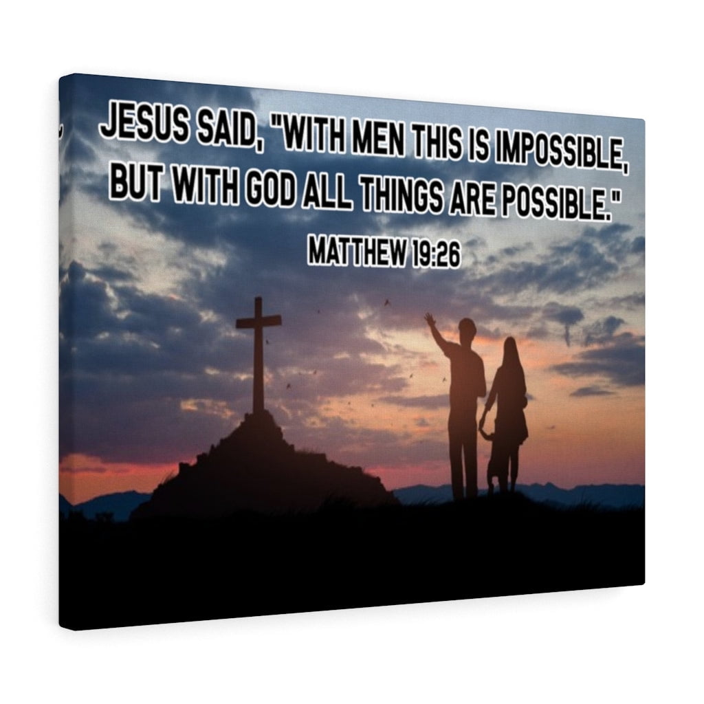 Scripture Walls All Things Are Possible Matthew 19:26 Christian Dad Canvas Unframed - Walmart.com
