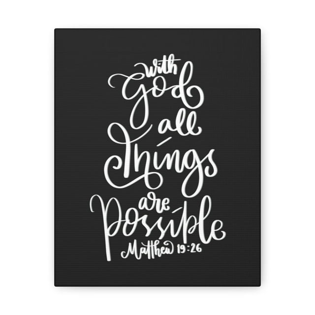 Scripture Walls All Things Are Possible Matthew 19:26 Dark Bible Verse Canvas Christian Wall Art ...