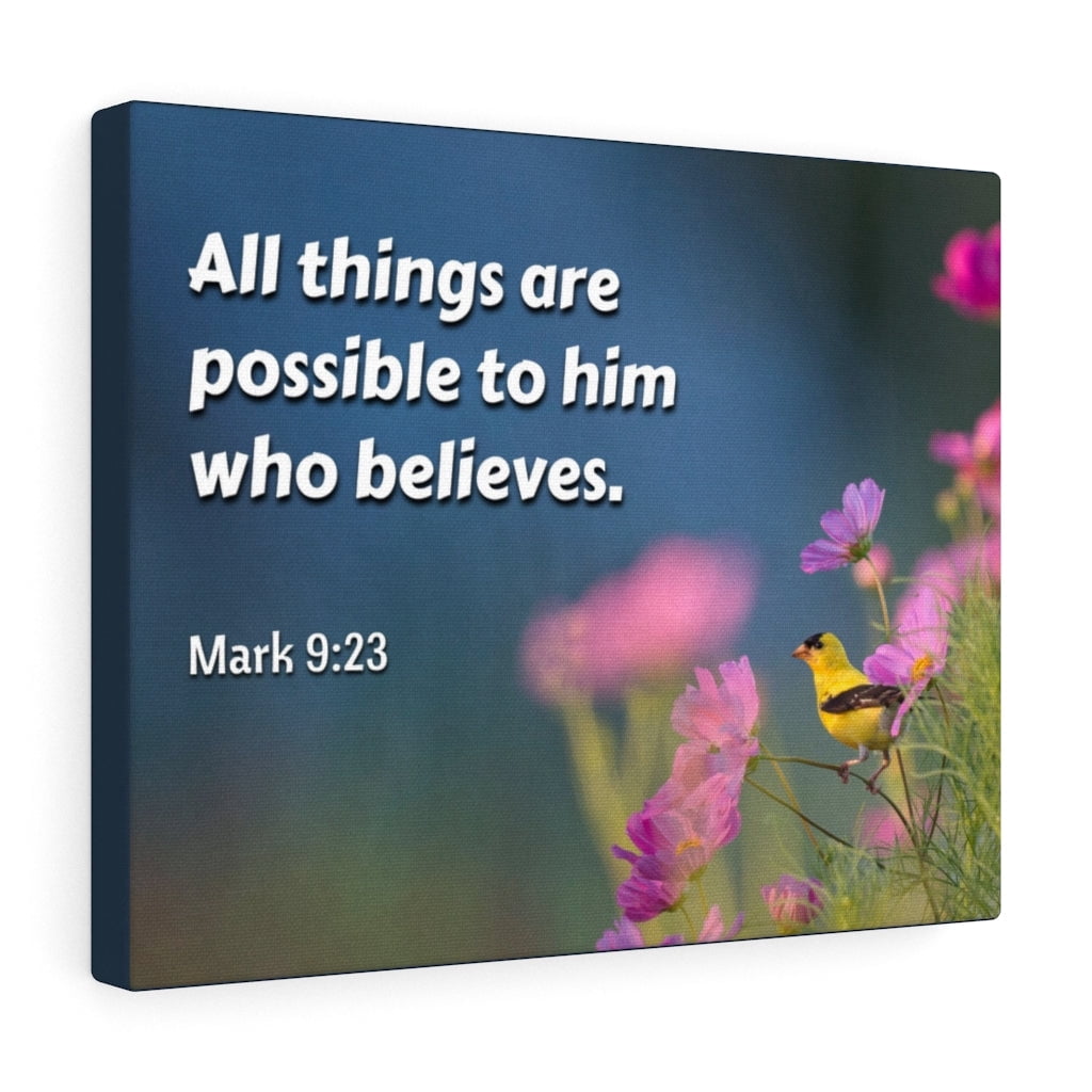 Scripture Walls All Things Mark 9:23 Bible Verse Canvas Christian Wall Art Ready to Hang ...