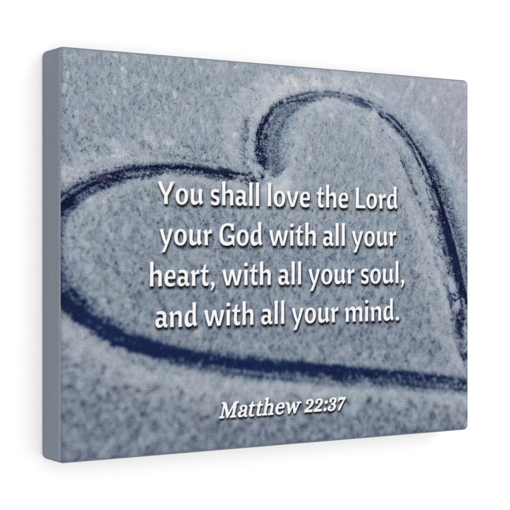 Scripture Walls All Thy Heart Matthew 22:37 Bible Verse Canvas ...