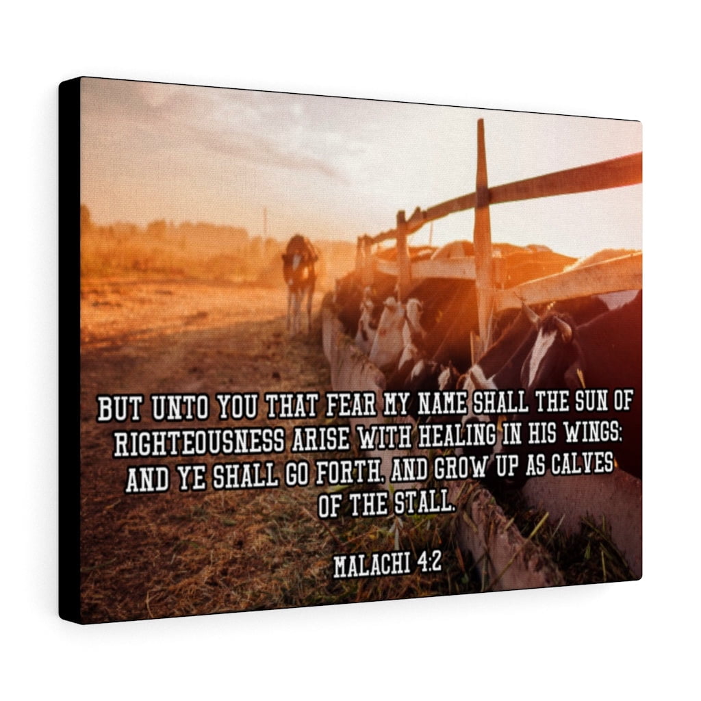 Scripture Walls And Ye Shall Go Forth Malachi 4:2 Bible Verse Canvas ...