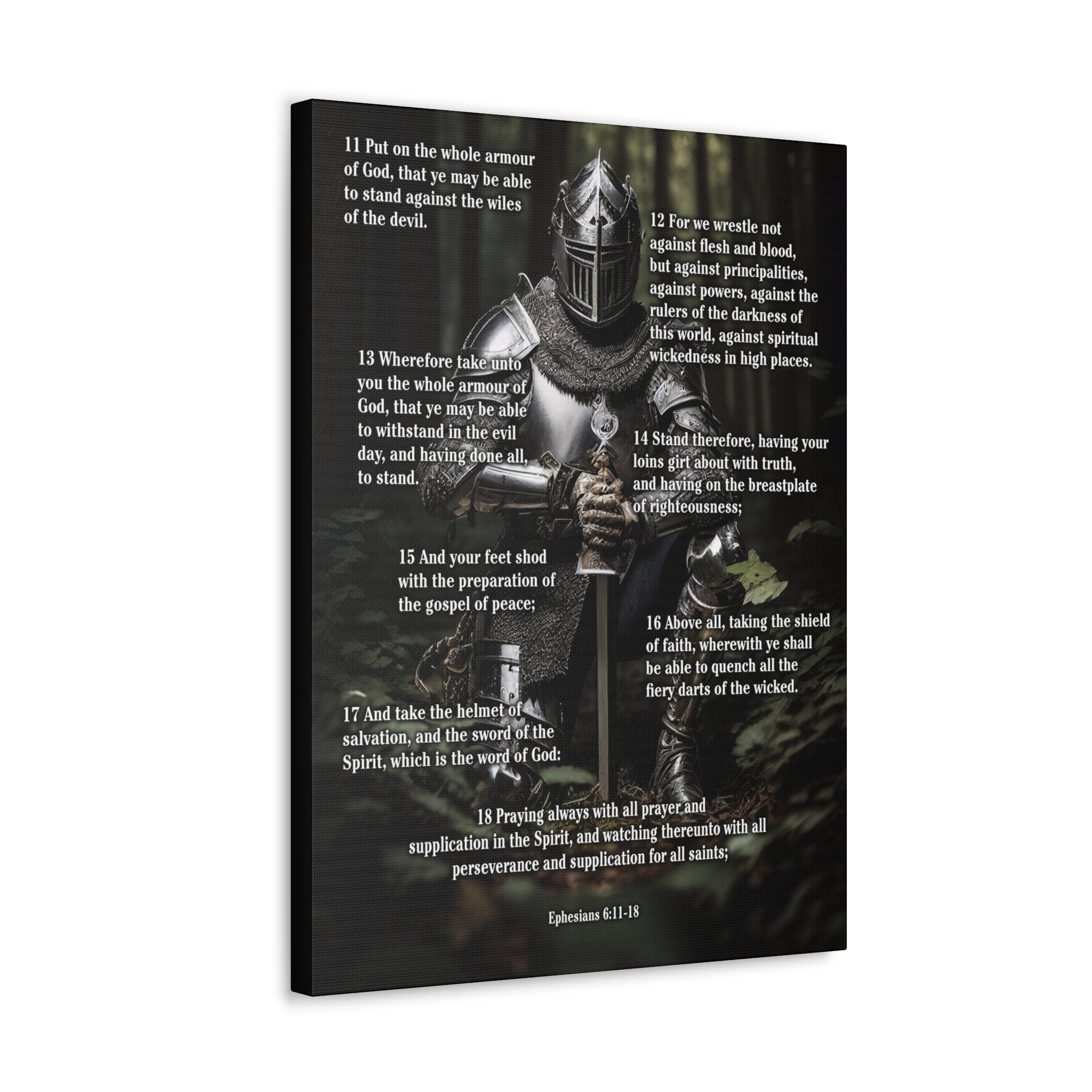 Scripture Walls Armor Of God Ephesians 6:11-18 Soldier Kneels Christian ...