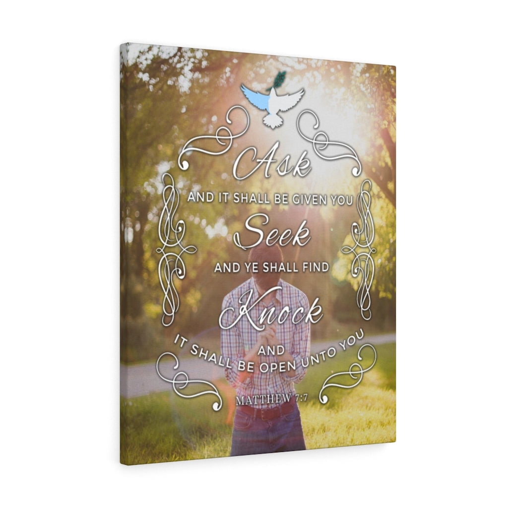 Scripture Walls Ask Seek Knock Matthew 7:7 Bible Verse Canvas Christian ...