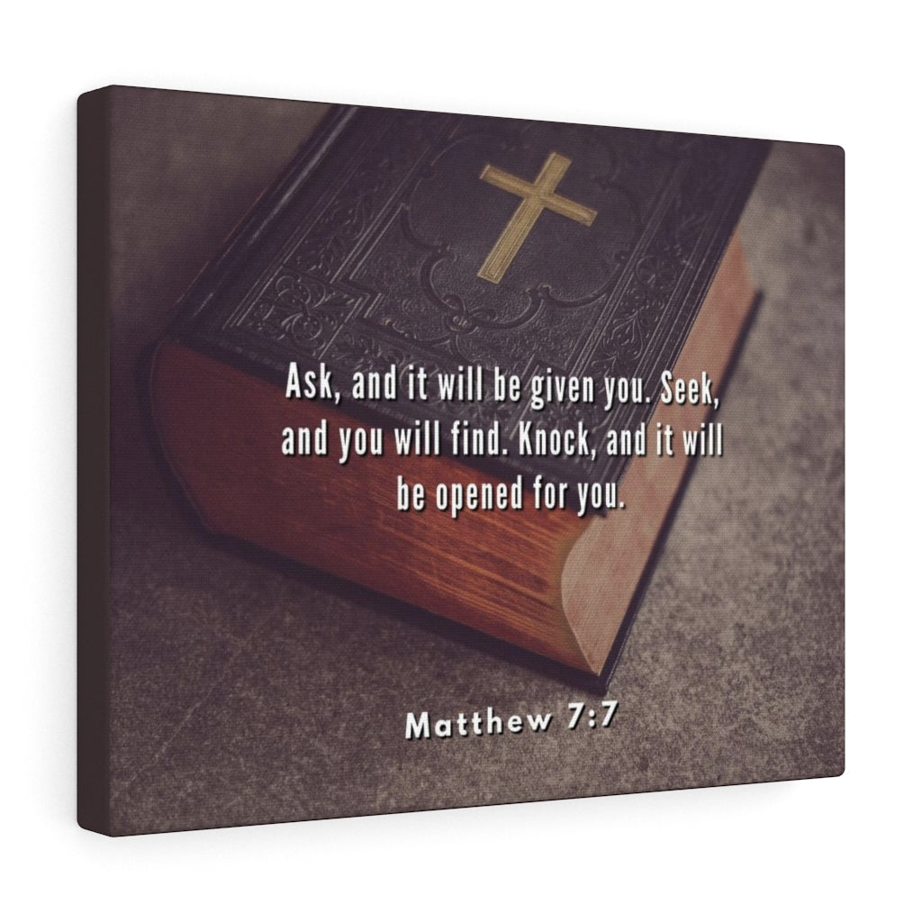 Scripture Walls Be Opened Matthew 7:7 Bible Verse Canvas Christian Wall ...