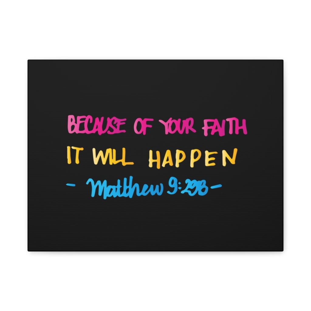 Scripture Walls Because Of Your Faith Matthew 9:29 Christian Wall Art ...