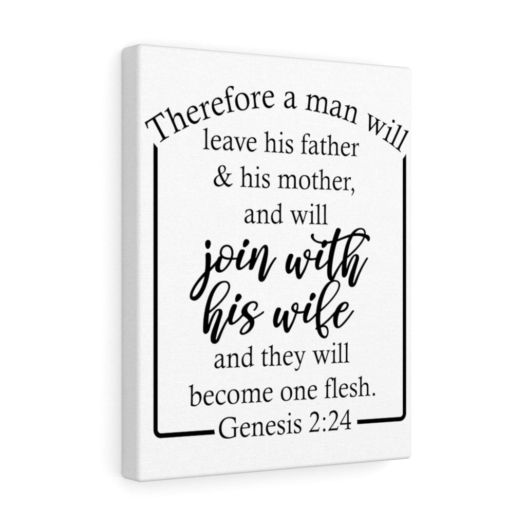 Scripture Walls Become One Flesh Genesis 2:24 Bible Verse Canvas ...